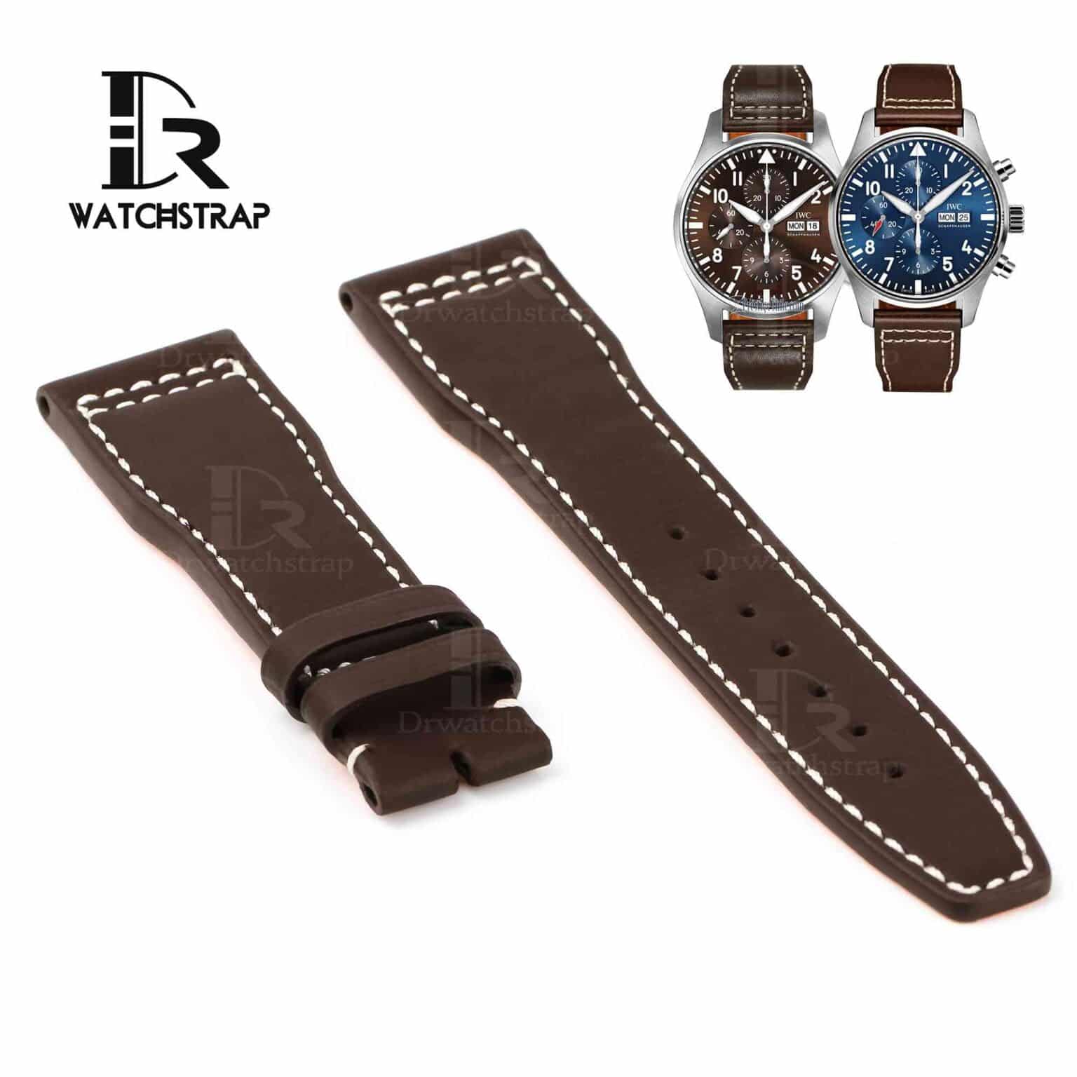 Custom IWC Pilot leather strap 21mm - Drwatchstrap