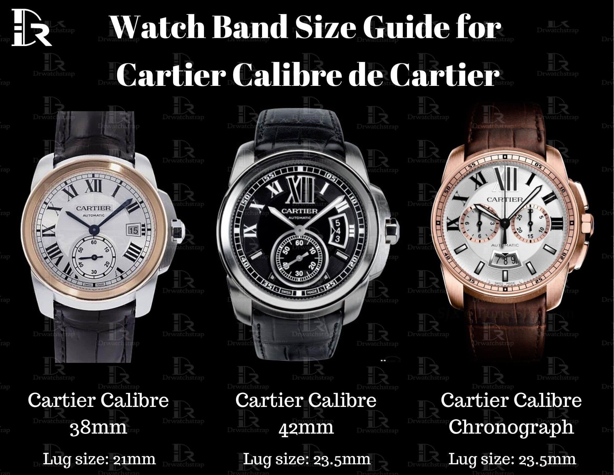 Custom Leather Watch Band For Cartier Calibre De Cartier | Drwatchstrap