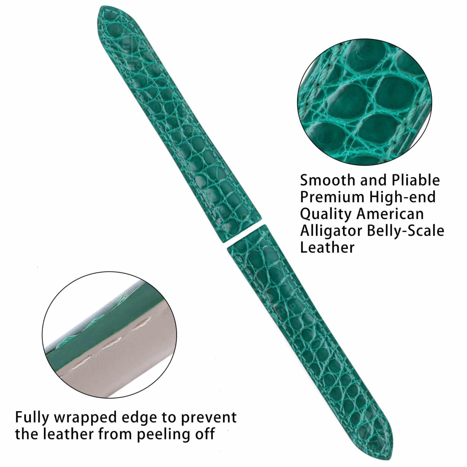 Custom Luxury Leather Cartier Tank Green strap | Drwatchstrap