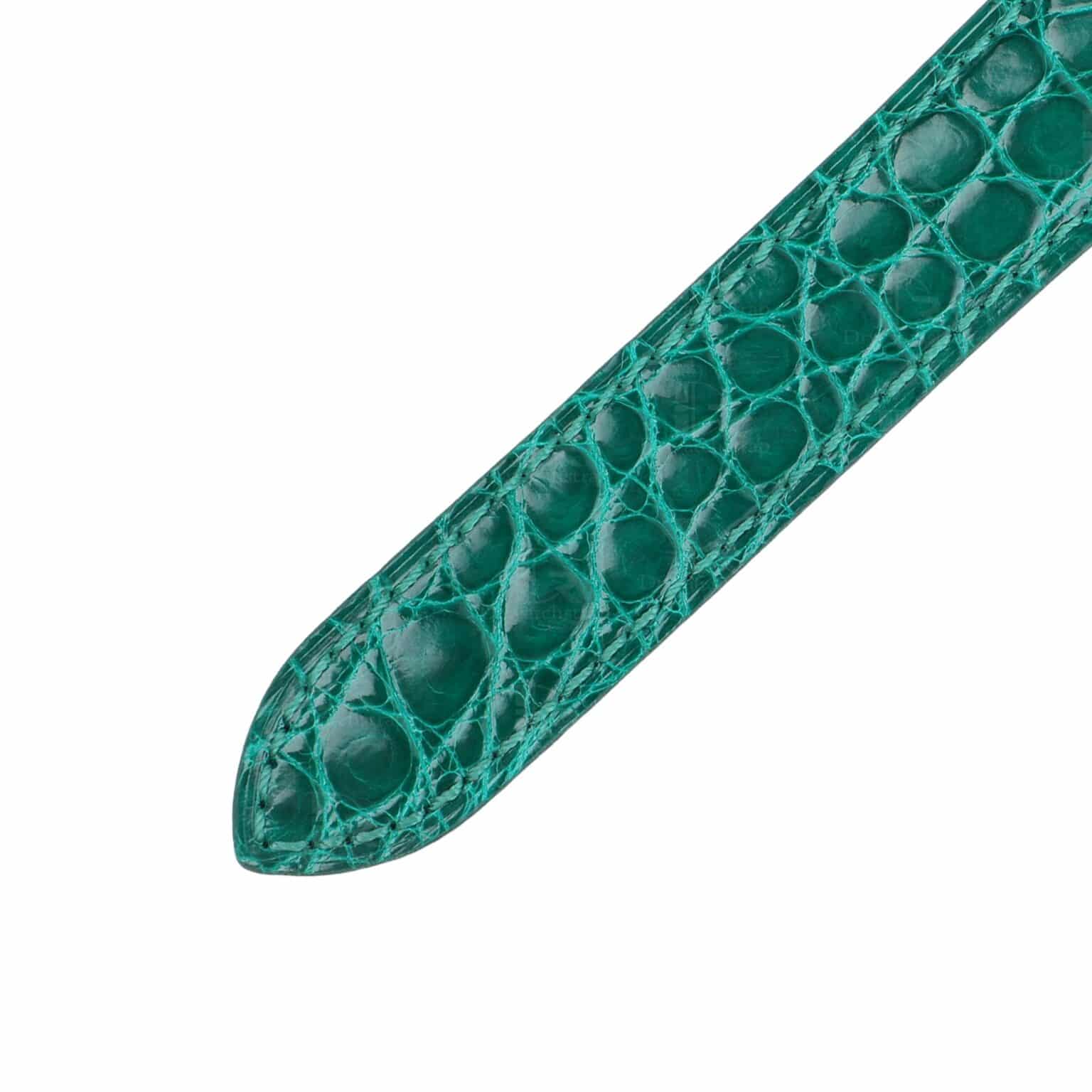 Custom Luxury Leather Cartier Tank Green strap | Drwatchstrap