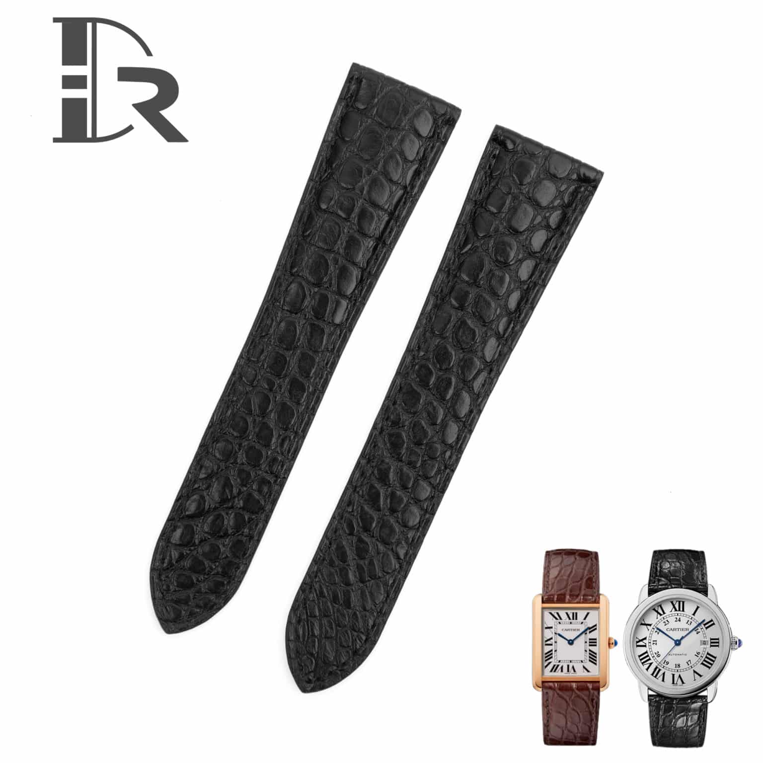 Custom leather strap for Cartier Tank / Ronde Solo -Drwatchstrap