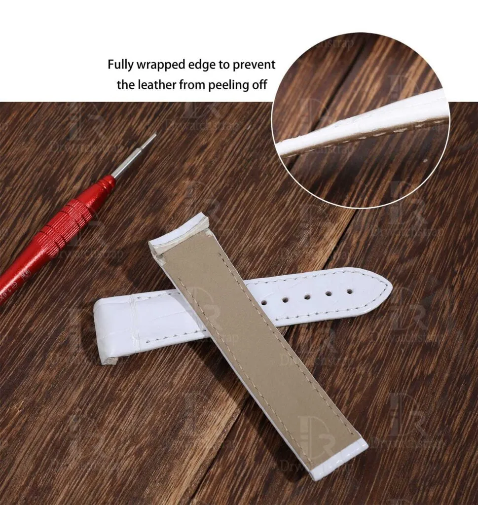 Omega Planet Ocean Strap for sale - White Leather Drwatchstrap