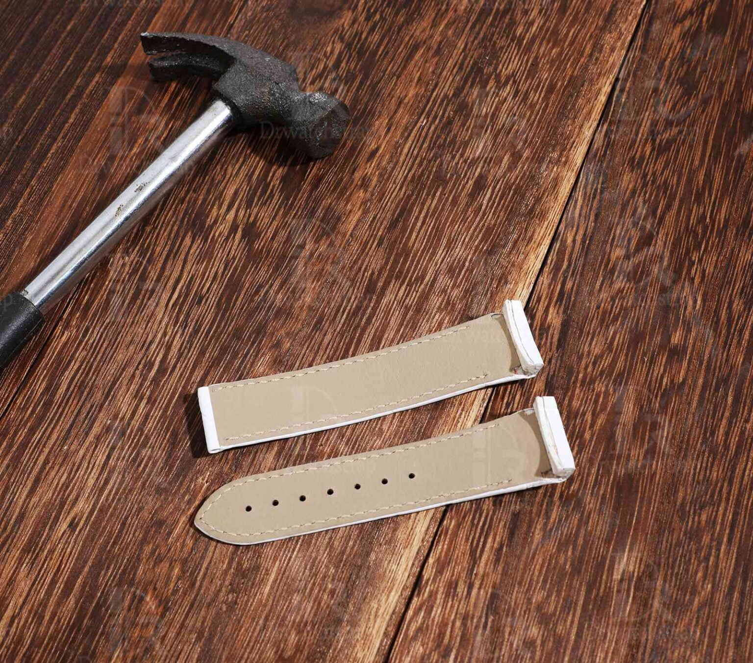 Omega Planet Ocean Strap For Sale - White Leather Drwatchstrap