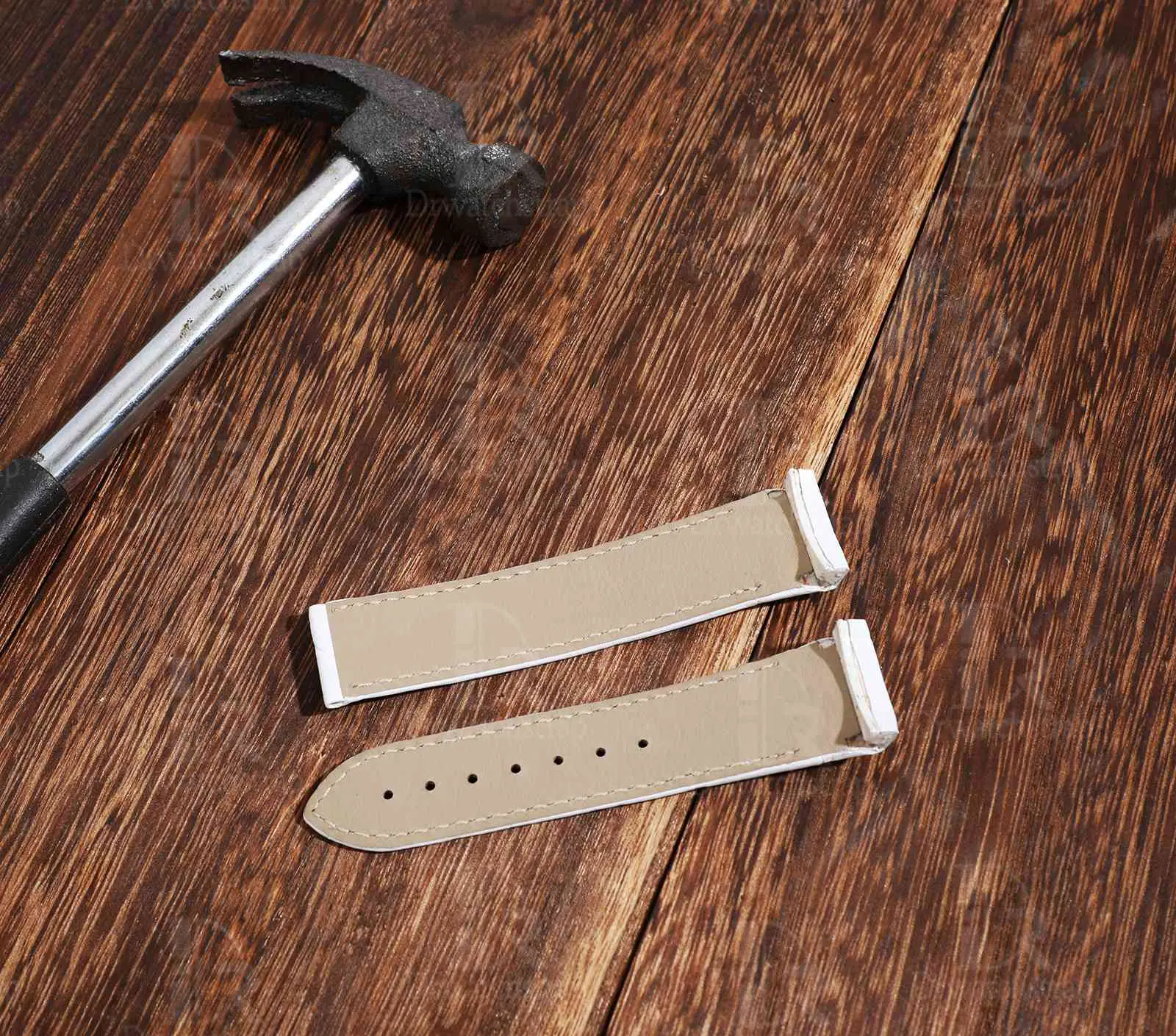 Omega Planet Ocean Strap for sale - White Leather Drwatchstrap