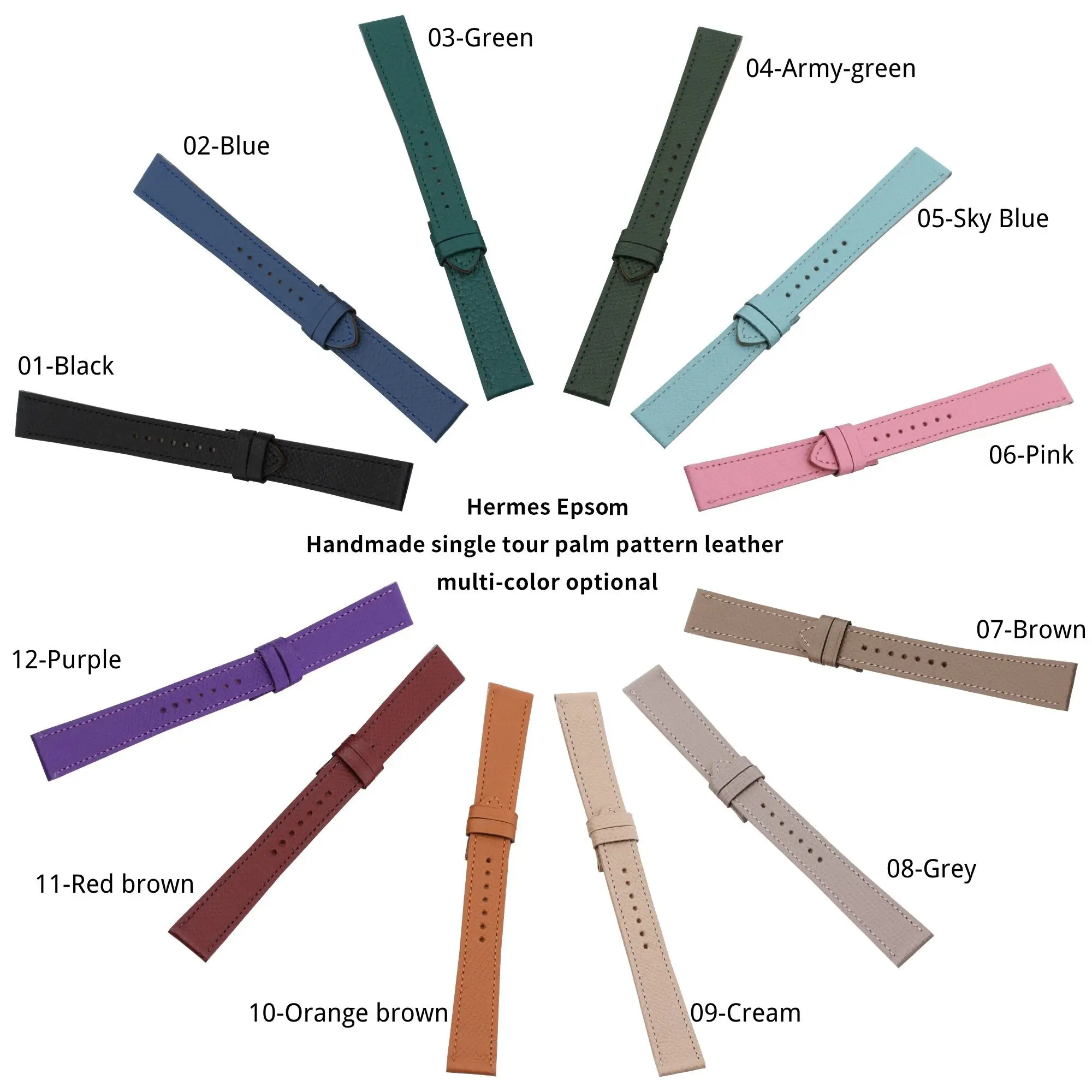 In stock 19mm Leather Watch Strap for Hermes Cape Cod | Drwatchstrap