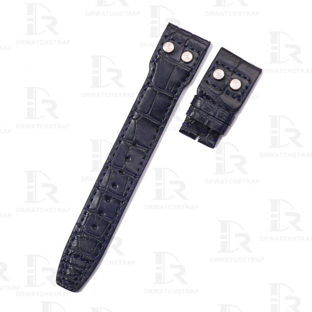 Custom IWC Big Pilot watch strap 22mm with rivets - Drwatchstrap