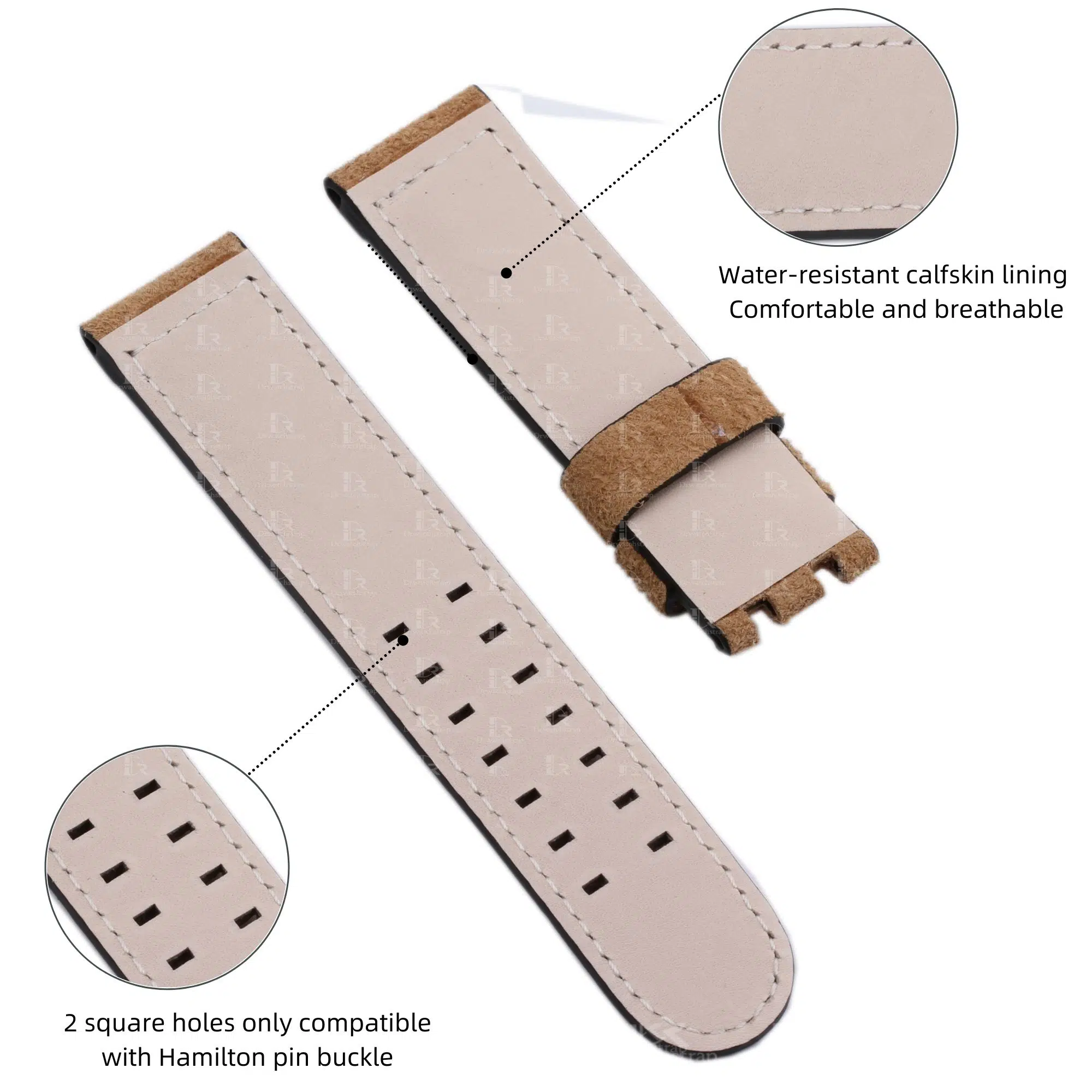 Hamilton Leather Strap 20mm 22mm 24mm for Sale | Drwatchstrap