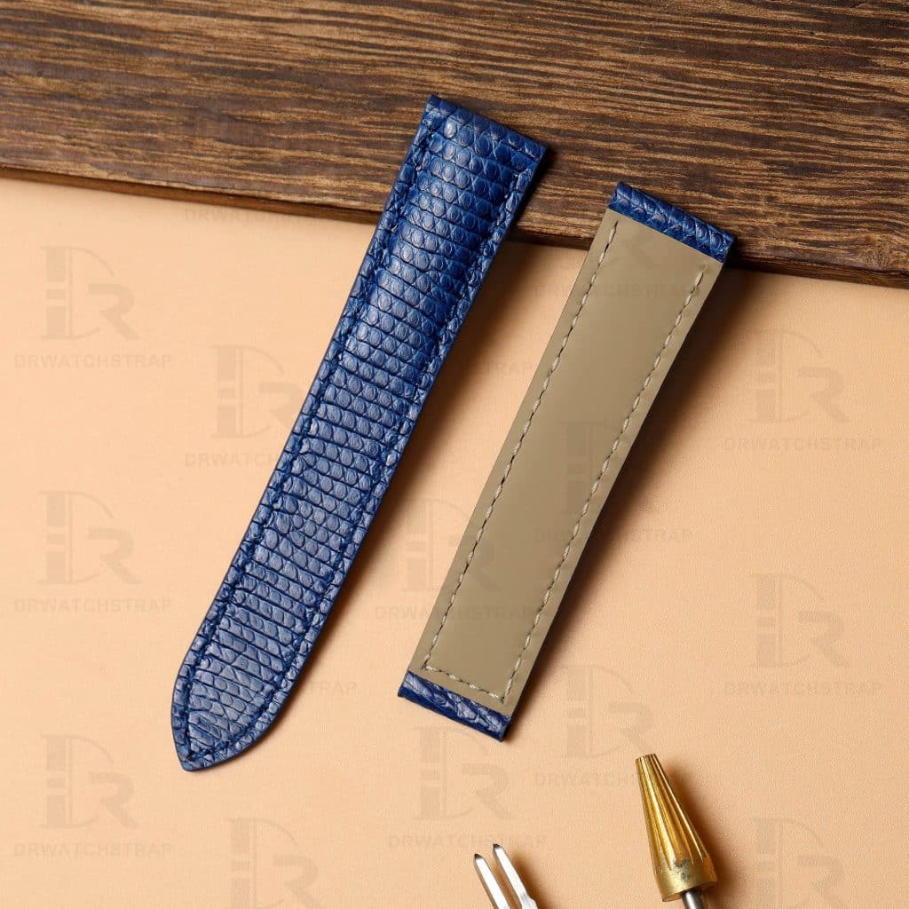 Custom leather strap for Cartier Tank lizard strap | Drwatchstrap