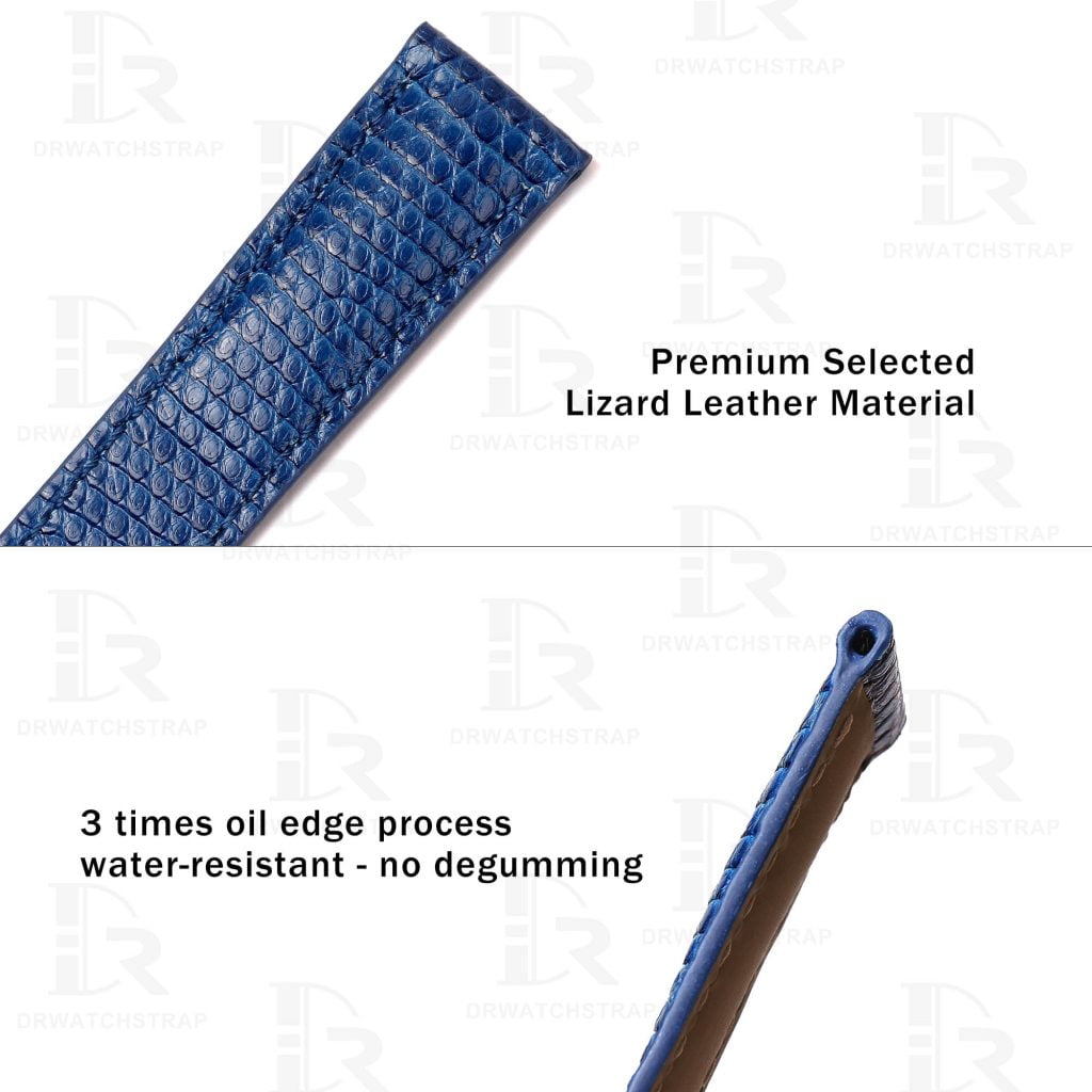 Custom leather strap for Cartier Tank lizard strap | Drwatchstrap