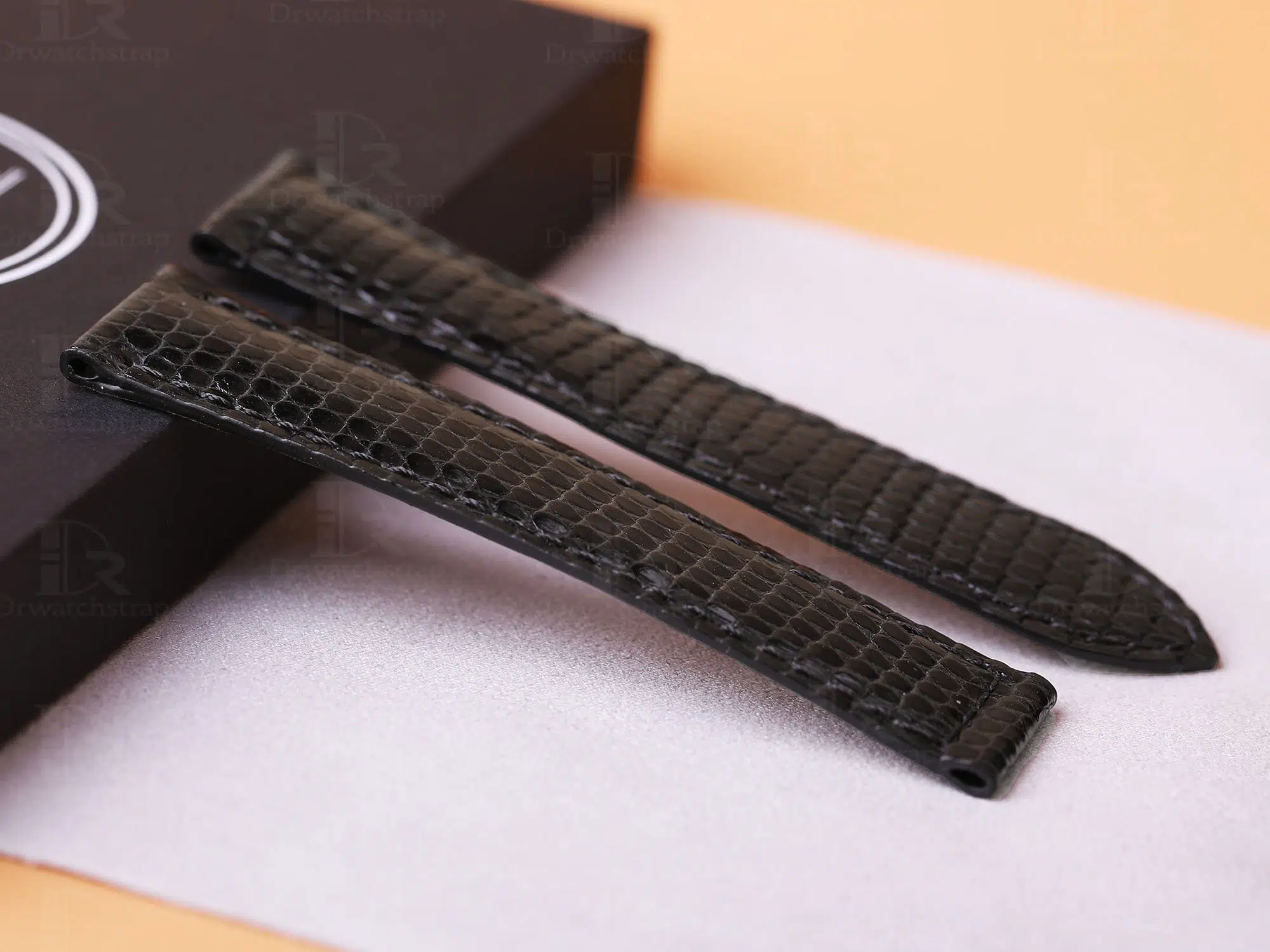 Custom leather strap for Cartier Tank lizard strap | Drwatchstrap