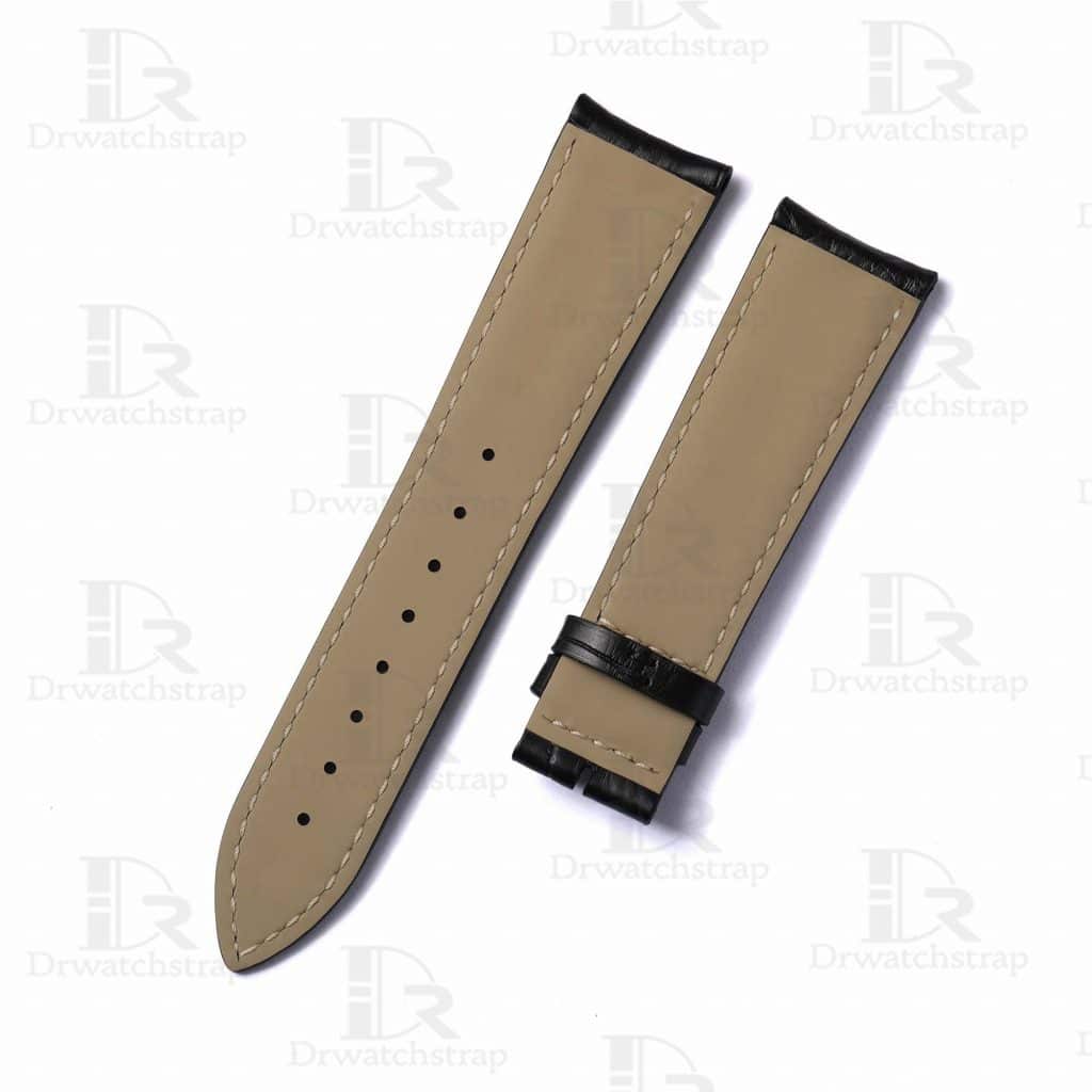 Custom Jaeger LeCoultre Black Alligator Strap Online - Drwatchstrap