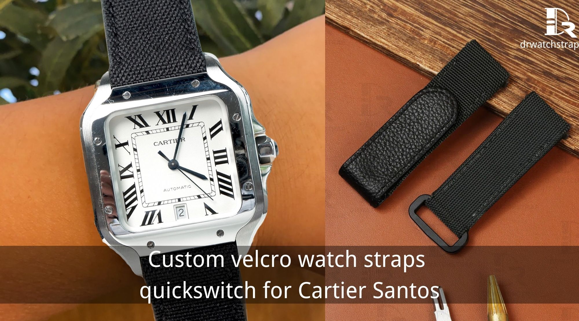 Custom Velcro Watch Straps Quickswitch For Cartier Santos | Drwatchstrap