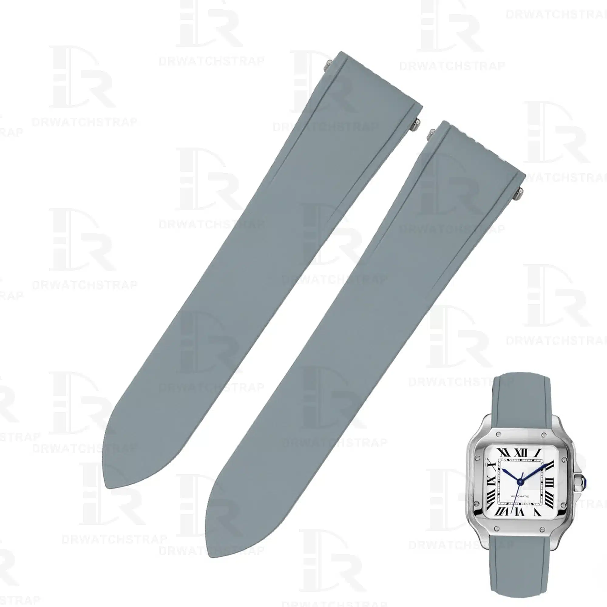 21mm Rubber watch straps for Cartier Santos Quickswitch