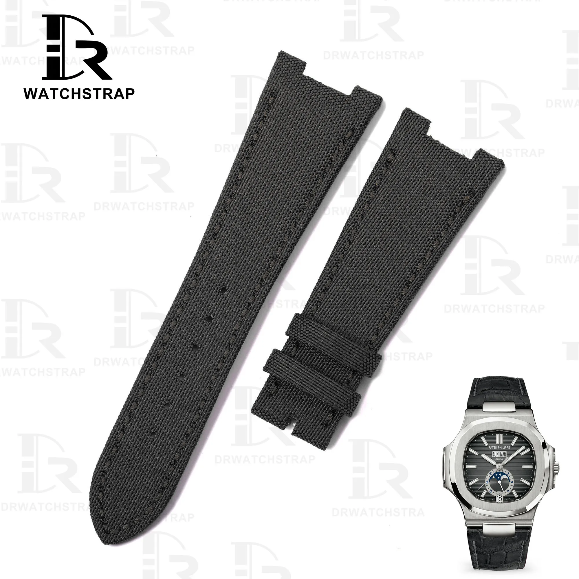 Custom Textile leather strap for Patek Philippe Nautilus