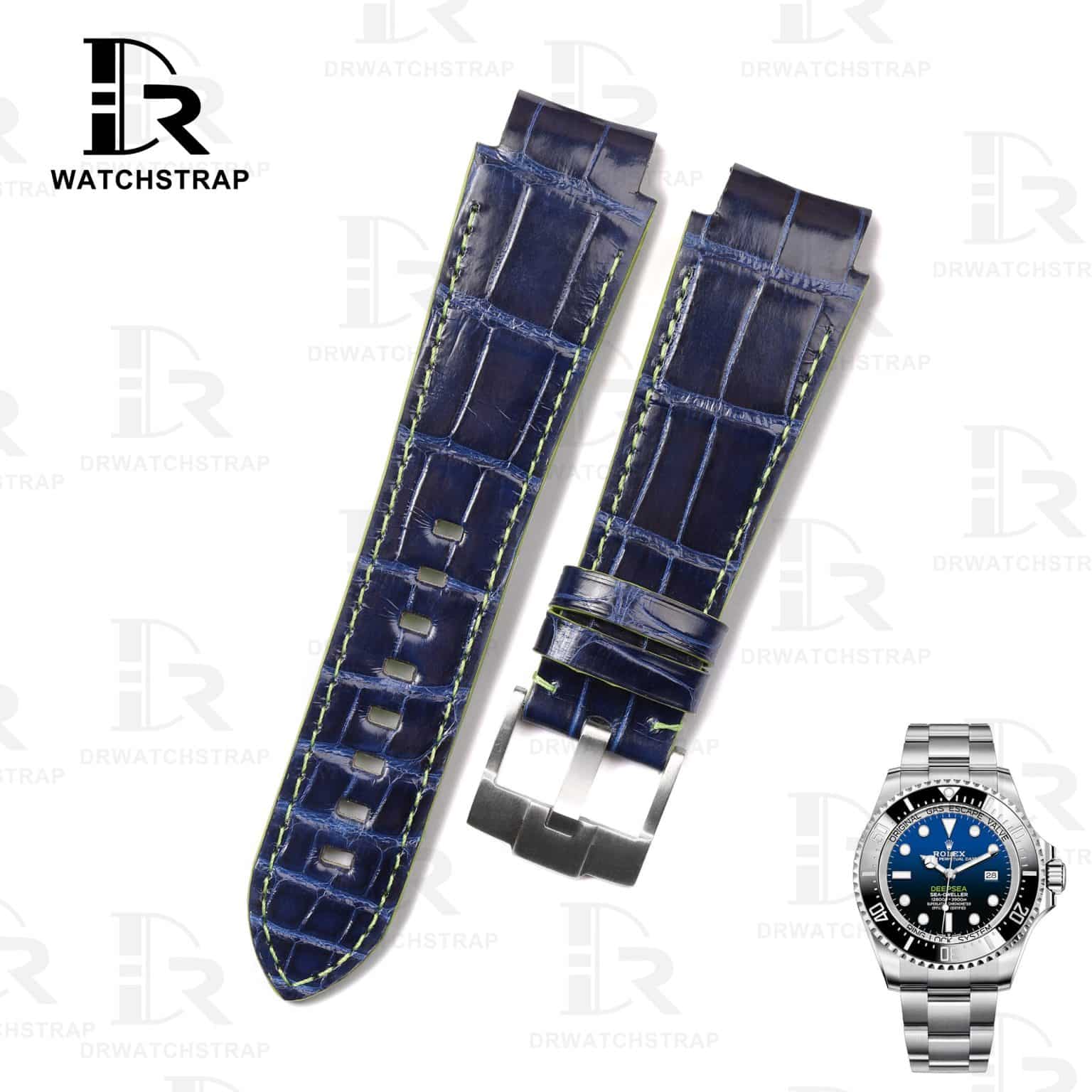 Custom Leather Strap Replacement For Rolex Deepsea| Drwatchstrap
