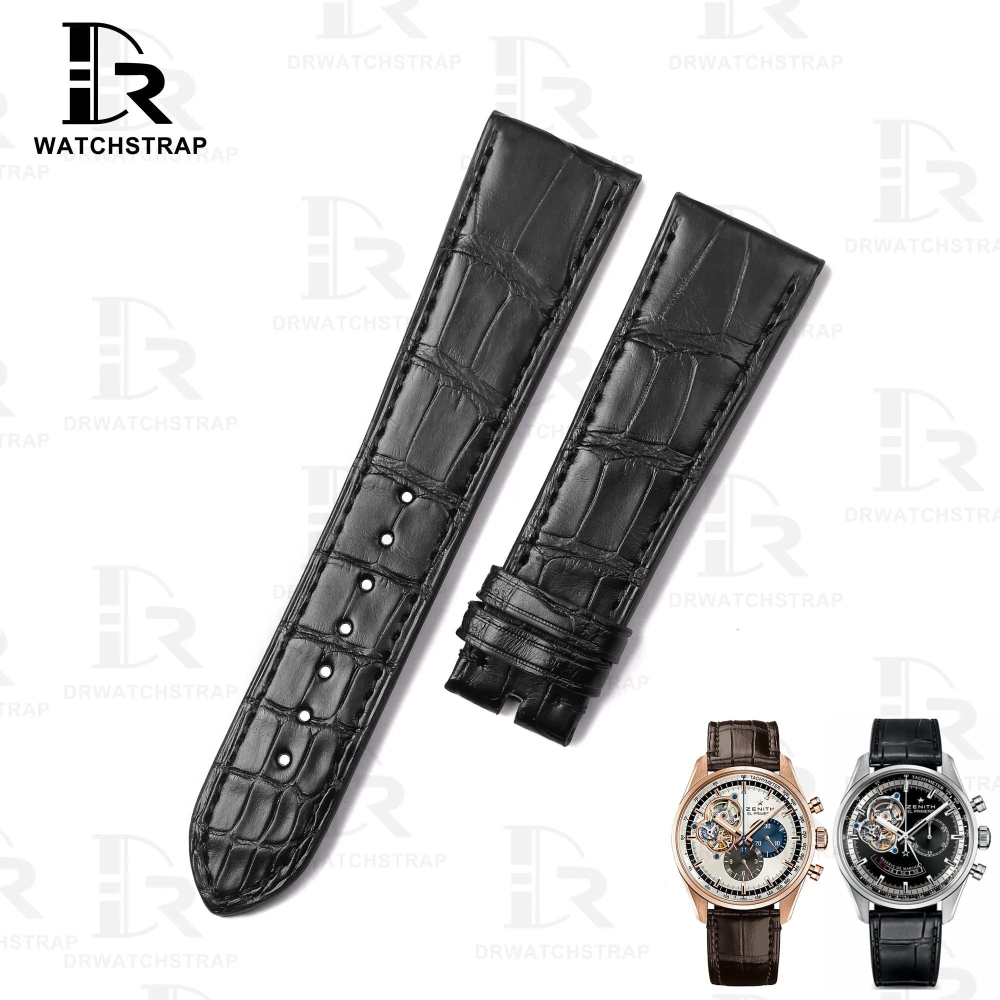 Zenith El Primero - Replacement Crocodile leather watch band for Sale