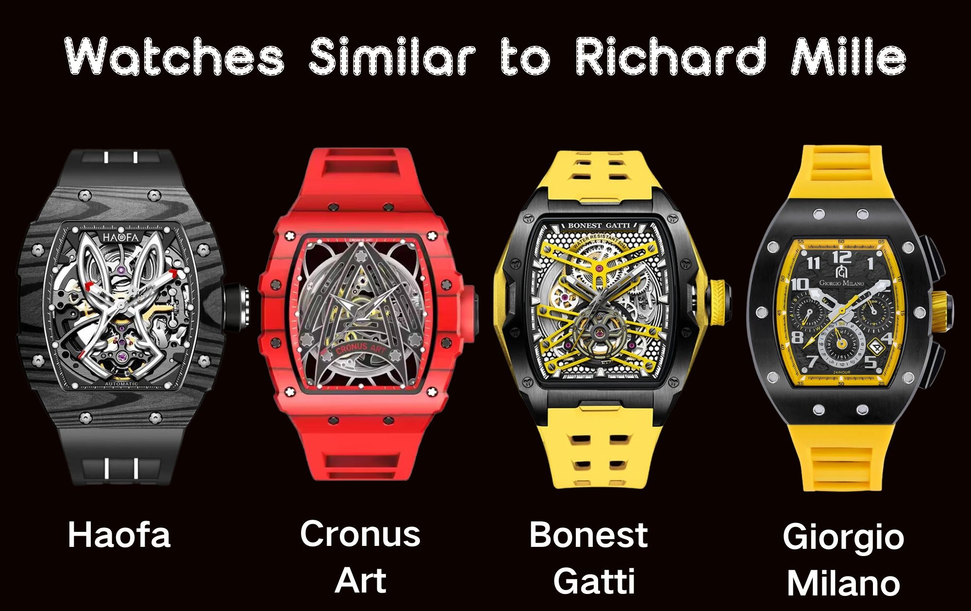 5 Luxury Brand Watches Similar To Richard Mille | Drwatchstrap