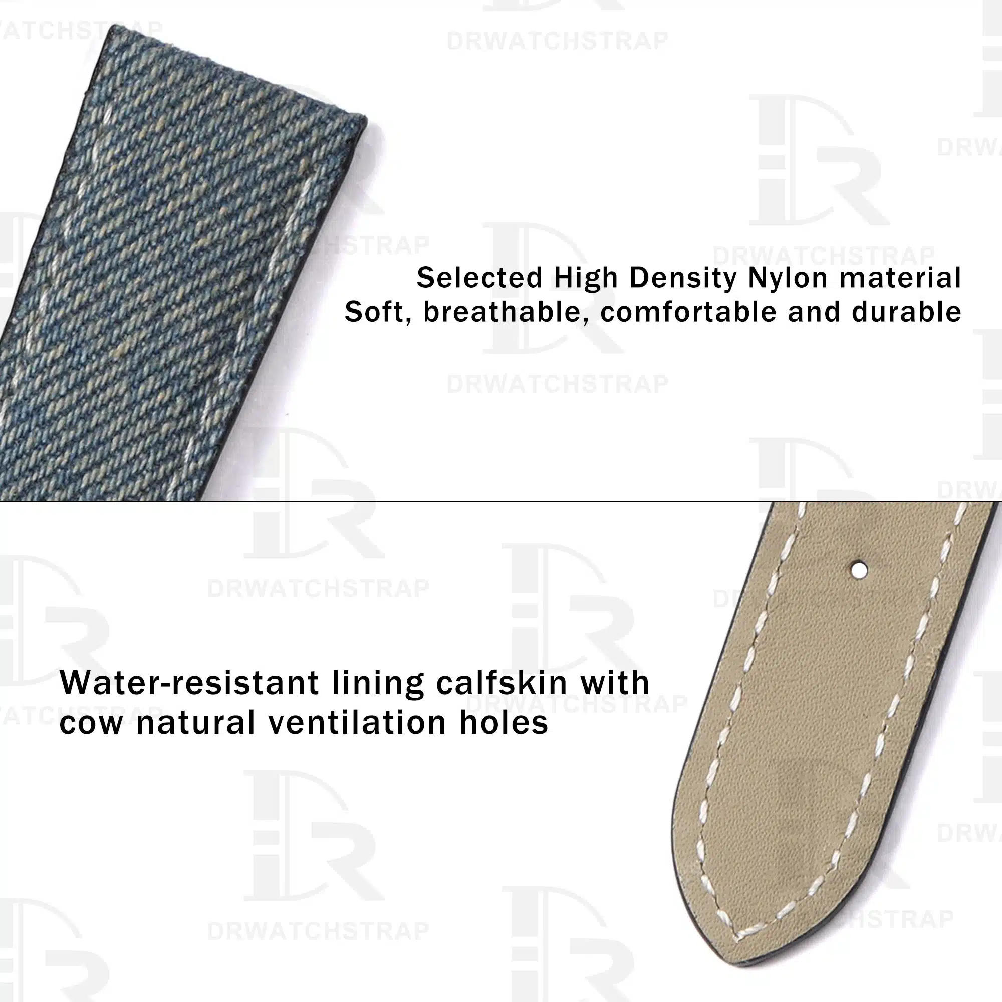 Custom Jeans watch strap for Patek Philippe Calatrava