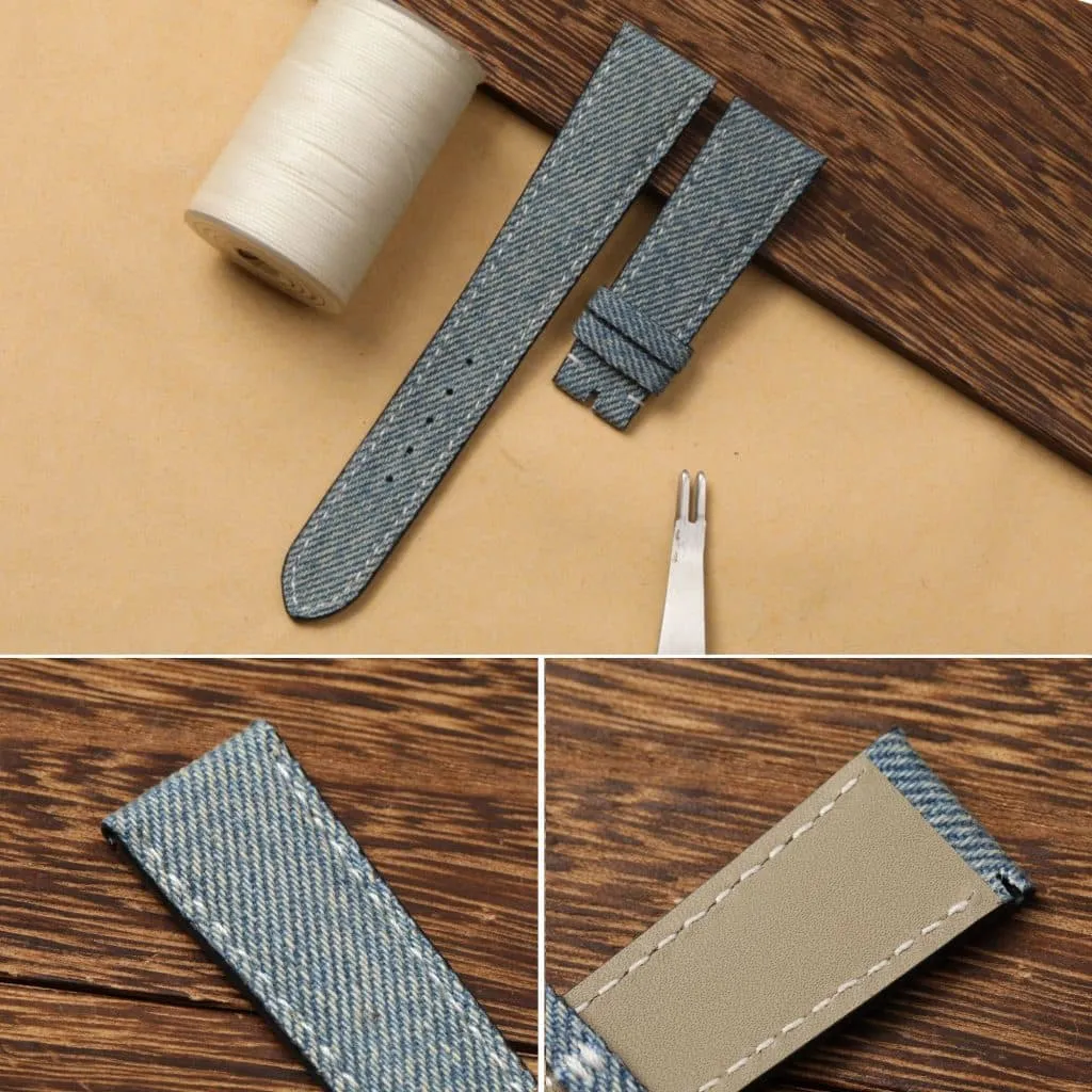 Custom Jeans watch strap for Patek Philippe Calatrava