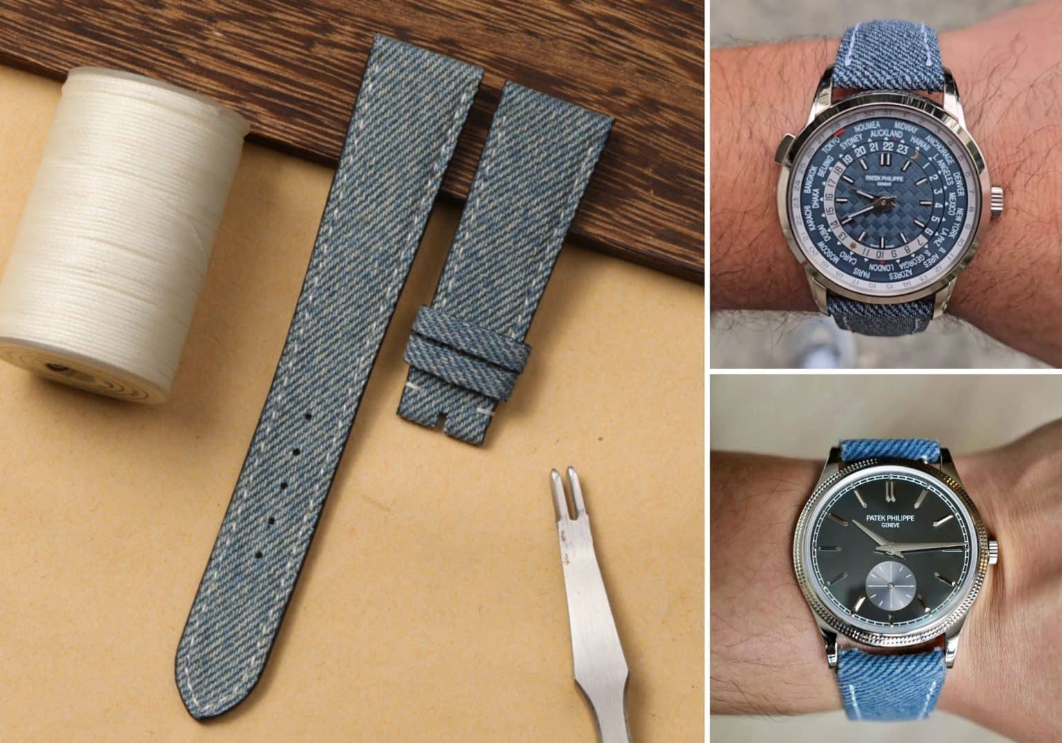 Custom Jeans Watch Strap For Patek Philippe Calatrava