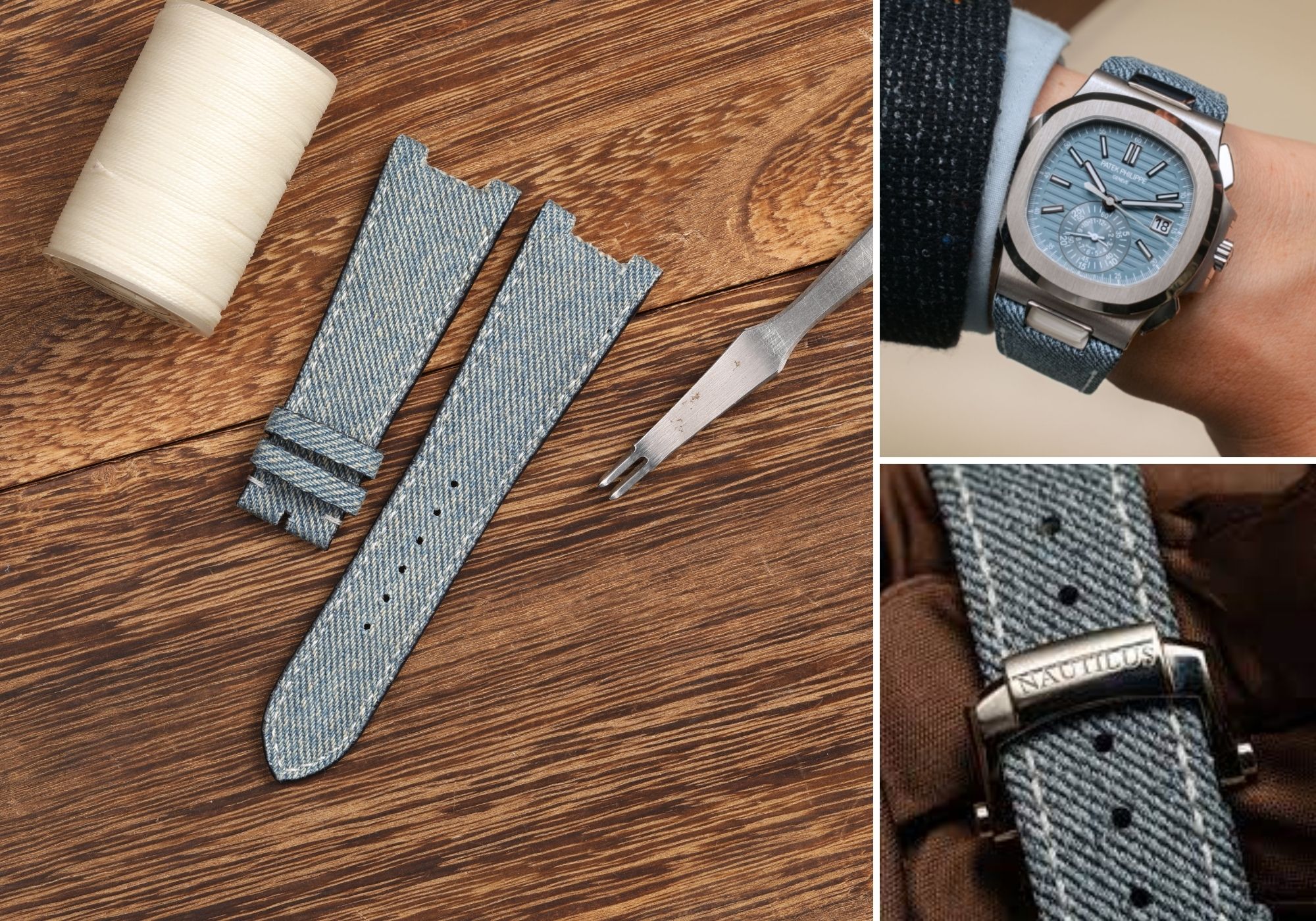 Custom Denim Strap For Patek Philippe Nautilus | Drwatchstrap